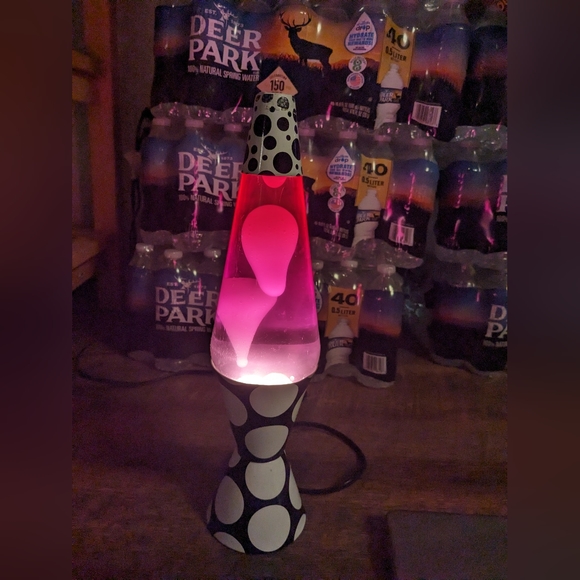 Lite Lava | Art | Motion Glitter Lite Lava Lamp Black White Polka Dot ...